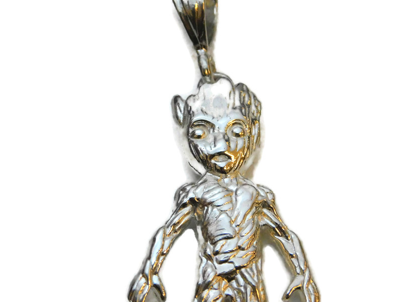 3D GROOT Pendant Charm .925 Sterling Silver